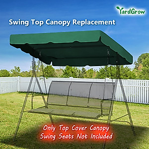 YardGrow 65''x45'' Patio Swing Canopy Replacement Cover Swing Replacement Canopy Top Cover Garden Outdoor, Canopy ONLY (Green)