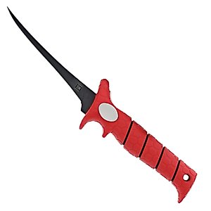 BUBBA 6 Inch Ultra Flex Tapered Fillet Knife with Non-Slip Grip Handle, 8Cr13MoV Stainless Steel Blade, Lanyard Hole and Synthetic Sheath for Fishing