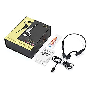 YODZ Bluetooth 5.0 Bone Conduction Headphones, IPX6 Waterproof Wireless Outdoor Sport Headset with Mic, USB Charging, for Running Driving Cycling, Meeting,Blue