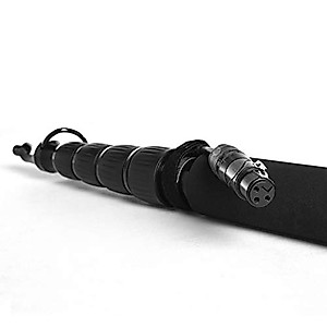 LyxPro Portable Mic Boom Pole Arm 5 Section Stretchable Padded Handheld Telescopic Aluminum Adjustable With Built In Internal XLR Cable Shotgun Zoom Microphones, Fish Pole extends 2.4’ - 9.25’ MPL-20