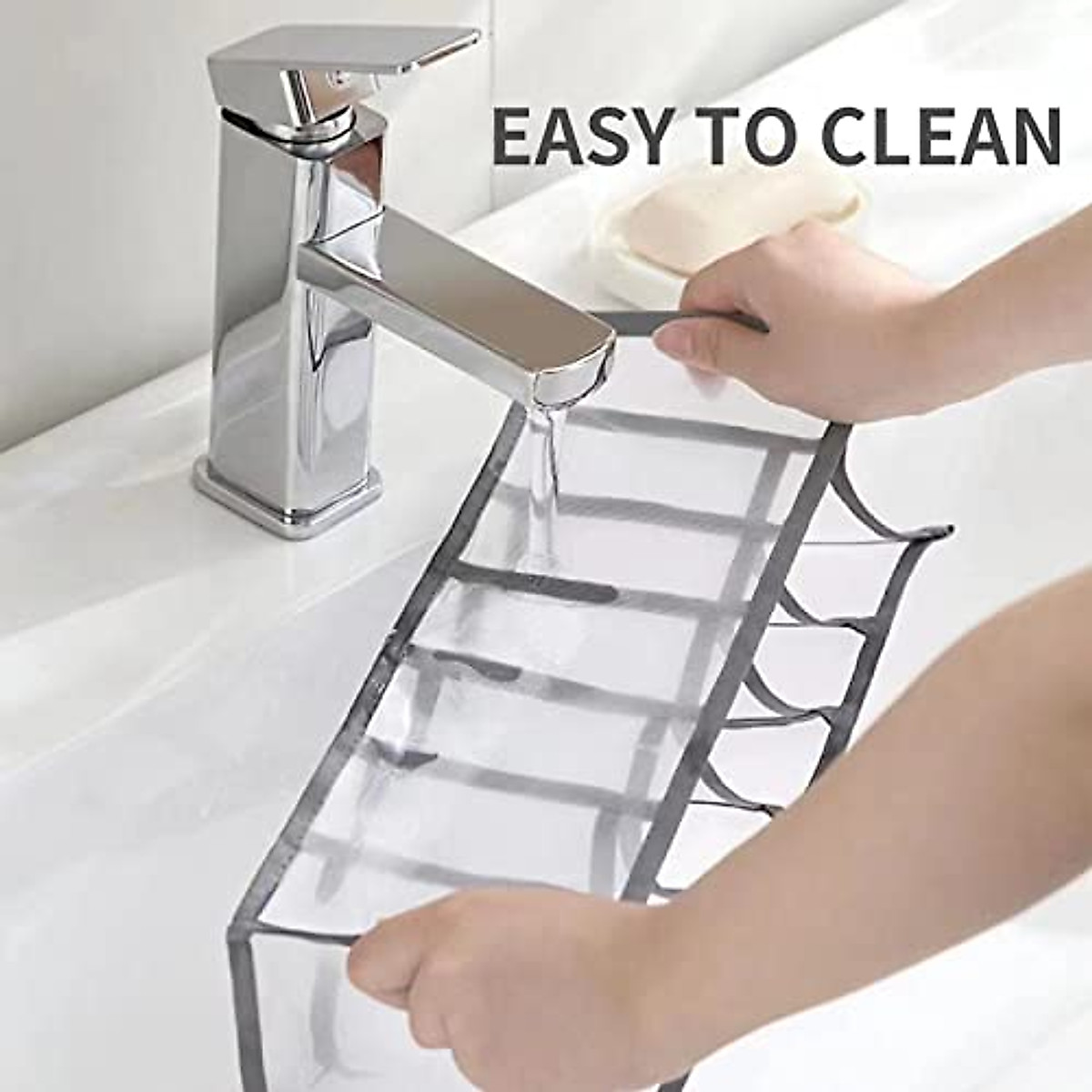 Wardrobe Clothes Organizer, Upgraded Washable Closet Organizers and Storage, Washable Jeans Compartment Storage Box, Foldable Drawer Mesh Separation Box for Jeans, Shirt, Skirt, Legging (2Pcs)