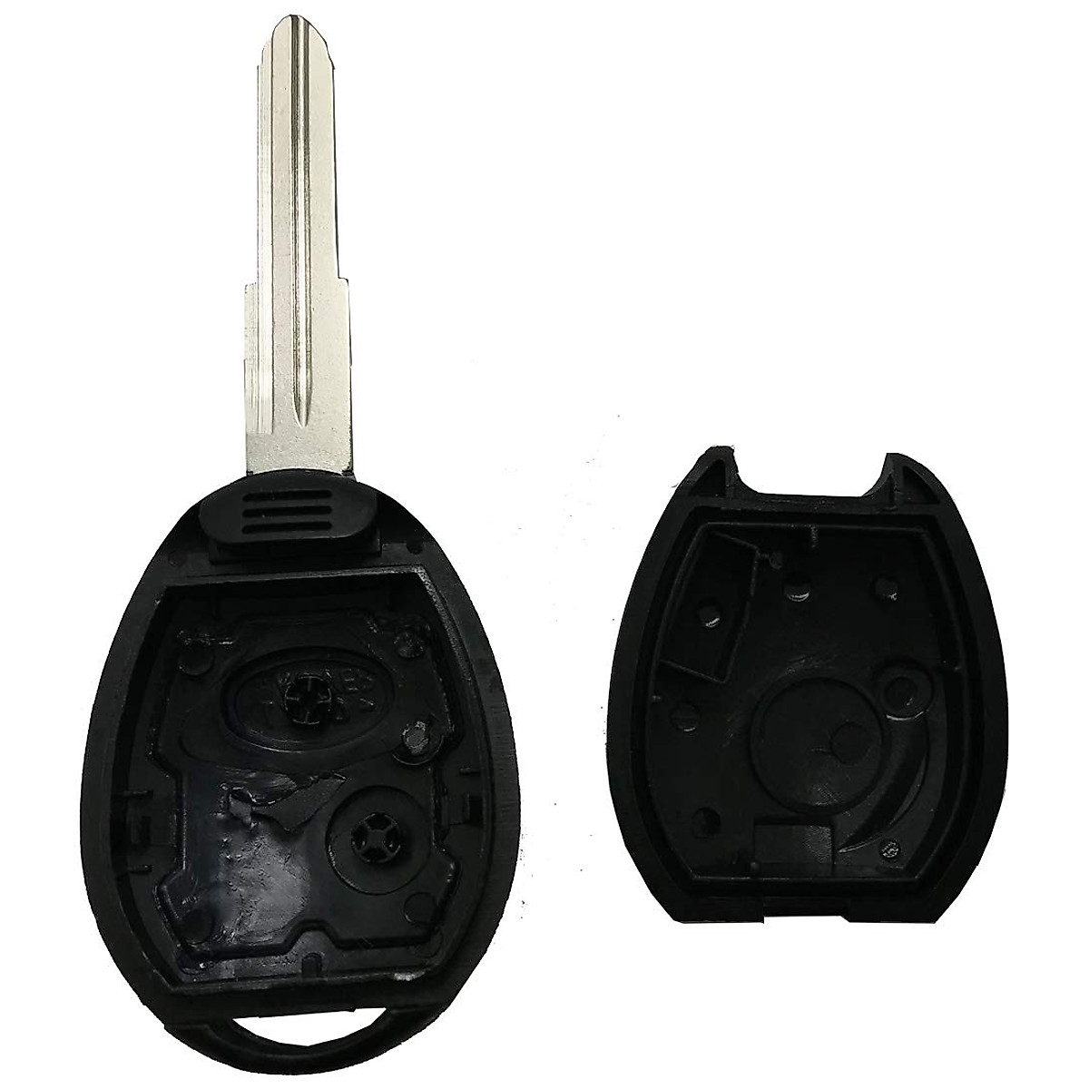 2 Pack Replacement Key Fob Shell Case Fit for Land Rover Discovery 1999-2004 Keyless Entry Remote Casing Key Cover Housing with Uncut Blade Blank (Black)