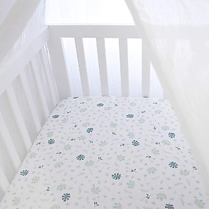 Living Textiles 100% Organic Cotton 2-Pack Crib Fitted Sheet - Banana Leaf | Ultra-Soft, Breathable, Fully Elasticized, Easy Care, Machine Washable