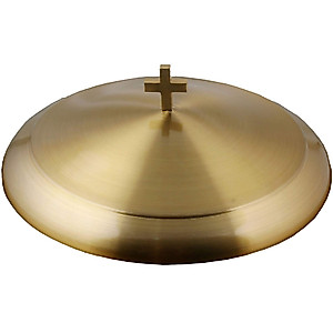 Communion Ware Holy Wine Serving Tray with A Cover - Stainless Steel (Brass/Gold)