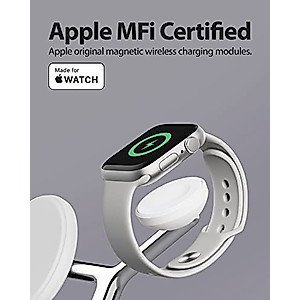 Wireless Charger,ZECHIN 3 in 1 Wireless Charging Station,Fast Wireless Charger Stand for iPhone 14/13/12/11/Pro/Max/XS/XR/X/8/Plus, for Apple Watch 7/6/5/4/3/2/SE, for AirPods 3/2/Pro(White)