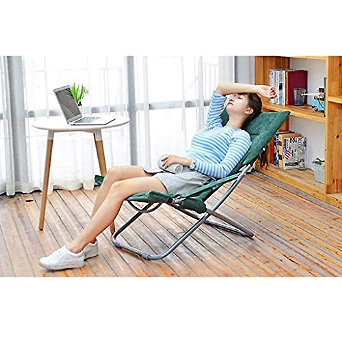 GFHLP Outdoor Leisure Thickened Break Folding Lounge Chair Removable Chair Cover Home Chair Convenient Folding Storage