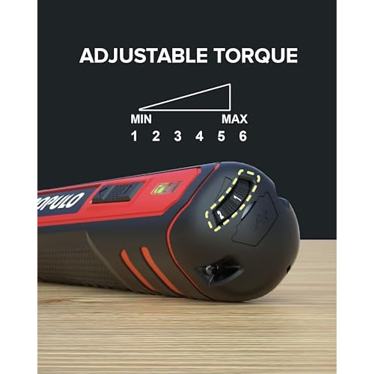 POPULO 4V Electric Screwdriver Kit,6 Torque Settings, Power Screwdriver Cordless Rechargeable with LED Work Light, 32 pieces Screwdriver Bits, 8 Sockets, Flex Hex Shaft, Bit Holders and Storage Box