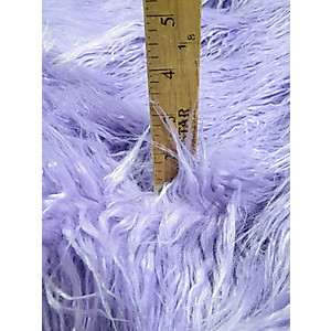 Ecoshag™ Faux Fake Fur Solid Mongolian Long Pile Fabric Sold by The Yard DIY Coats Costumes Scarfs Rugs Accessories Fashion (Curly Lavender)