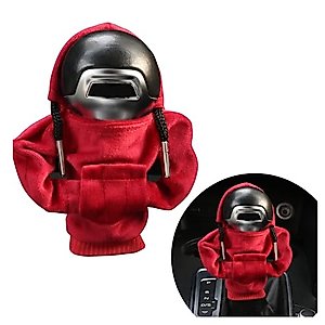 OFBAND Gear Shift Knob Cover,Automotive Interior Accessories Shift Knobs Fashionable Hooded Shirt Car Shifter Knobs Cover Trim,Universal fit Shift knob Cover Car Interior Decor Accessories(Red)