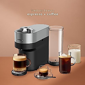 Nespresso Vertuo POP+ Deluxe Coffee and Espresso Machine by Breville with Milk Frother, Titan Medium