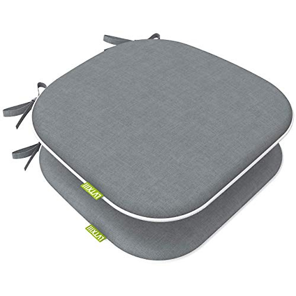 LVTXIII Patio Seat Cushions D16 x W17 Inches Outdoor Chair Pads All Weather Chair Cushions for Garden Patio Furniture Chair Home Set of 2 – Grey Textured