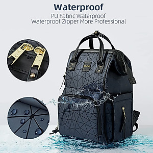 Diaper Bag Backpack, AEVNE Multifunction Travel Back Pack Maternity Baby Changing Bags, Diaper Bag with USB Charging Port Stroller Straps，Large Capacity, PU Waterproof and Stylish, Dark Blue