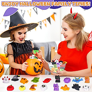 68Pcs Halloween Squishy Toys for Kids, Halloween Party Favors, Trick or Treat Goodie Bag Fillers, Kawaii Squishy Halloween Toys Gifts for Boys Girls Classroom Rewards