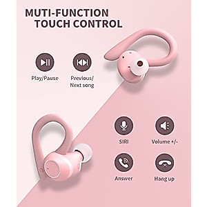 Wireless Earbuds, Bluetooth 5.1 Sport Headphones with mic, Noise Cancelling Touch Control in-Ear Bluetooth Earphones, Type-C Charging Wireless Headphones Auto Pairing, Stereo Headset for Gym