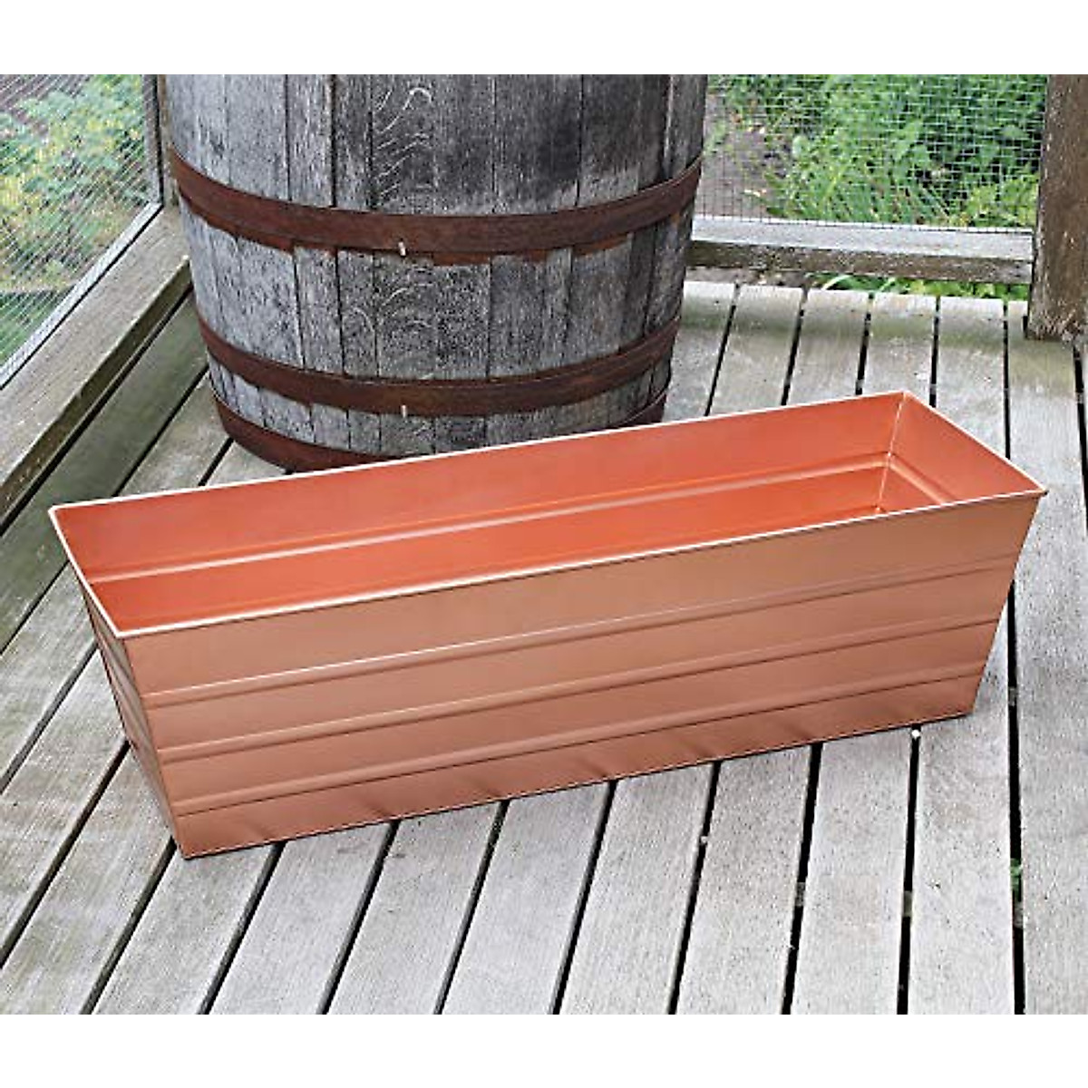 Achla Designs C-21C Plated Flower Box, Window Flowerbox Planter, Large, Copper