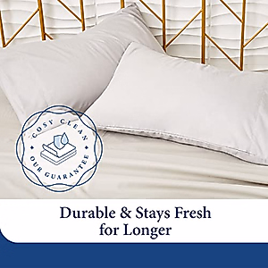 Cosy House Collection Luxury Sheets - 4 Piece Bedding Set - Blend of Rayon Derived from Bamboo - Soft, Breathable, Deep Pocket - 1 Fitted Sheet, 1 Flat, 2 Pillow Cases - Queen, White