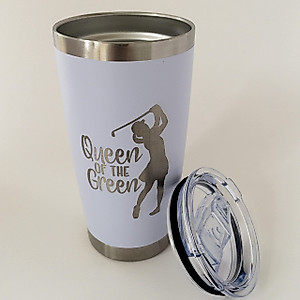 Queen of the Green 20oz Golf Tumbler (White)