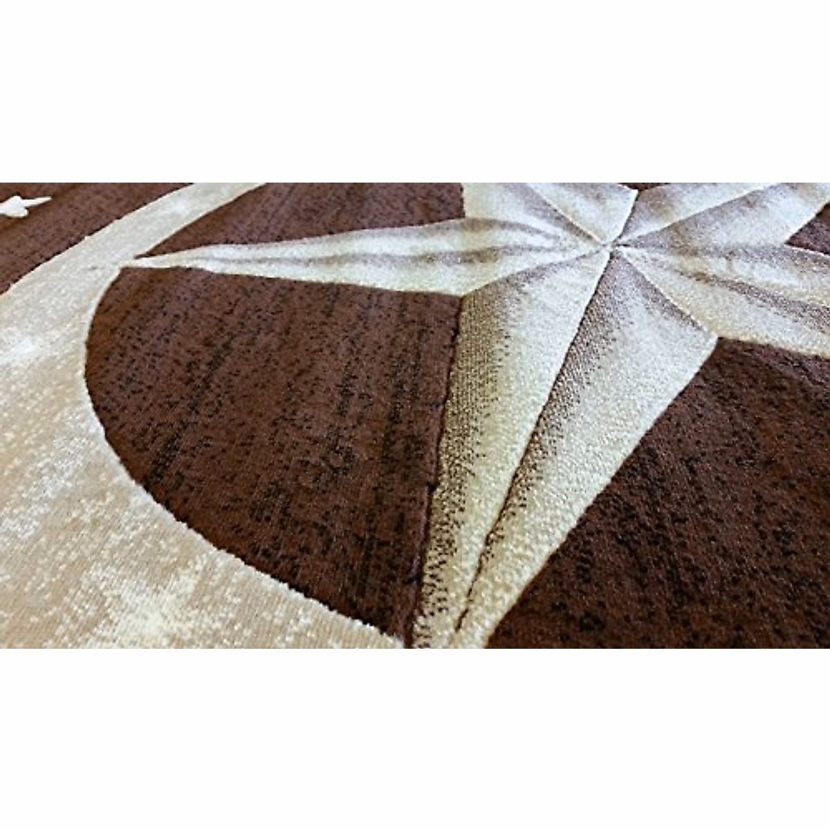 Americana Texas Star Area Rug Lone Star Dark Brown Design 5457 (5 Feet 2 Inch X 7 Feet 3 Inch)