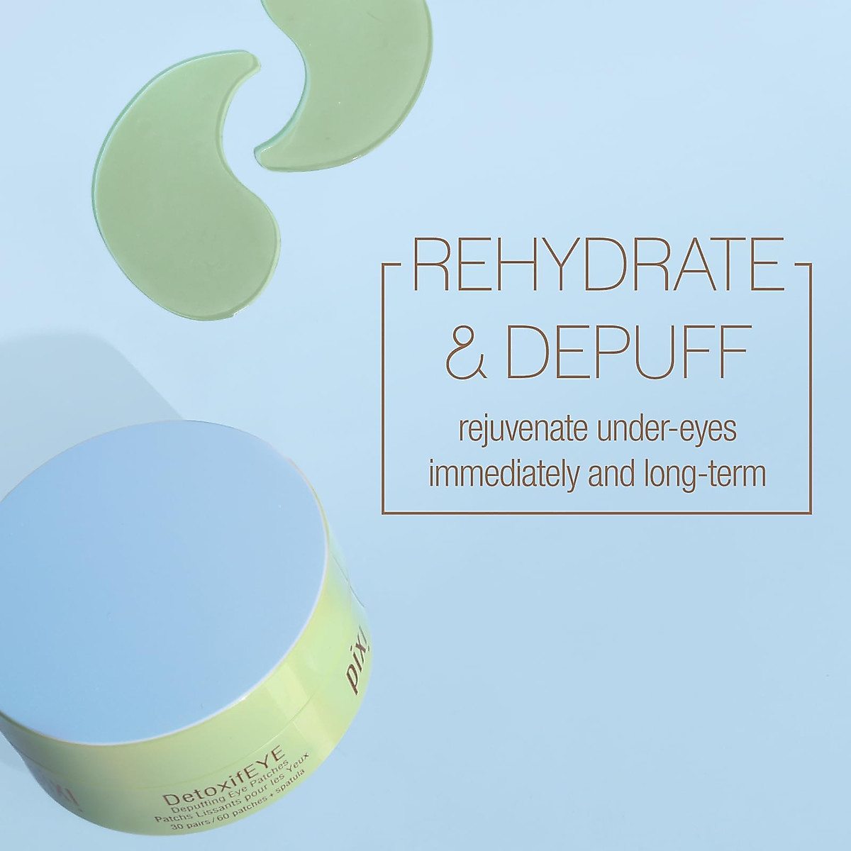 Pixi DetoxifEYE Beauty Hydrogel Under-Eye Patches, 30 Pairs, 60 Patches