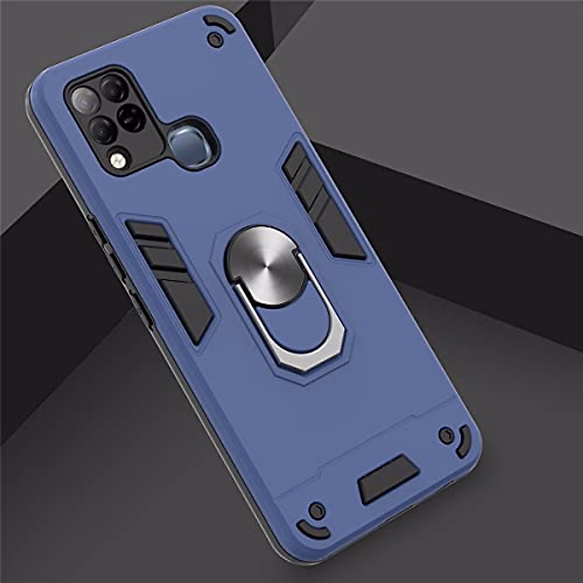 Infinix Hot 10s Case, Infinix Hot 10s NFC/Hot 10T Case, Gift_Source Shockproof Case Hybrid Hard PC and Soft Silicone Cover Shell with Ring Stand for Infinix Hot 10s/Hot 10s NFC/Hot 10T (6.82") [Navy]