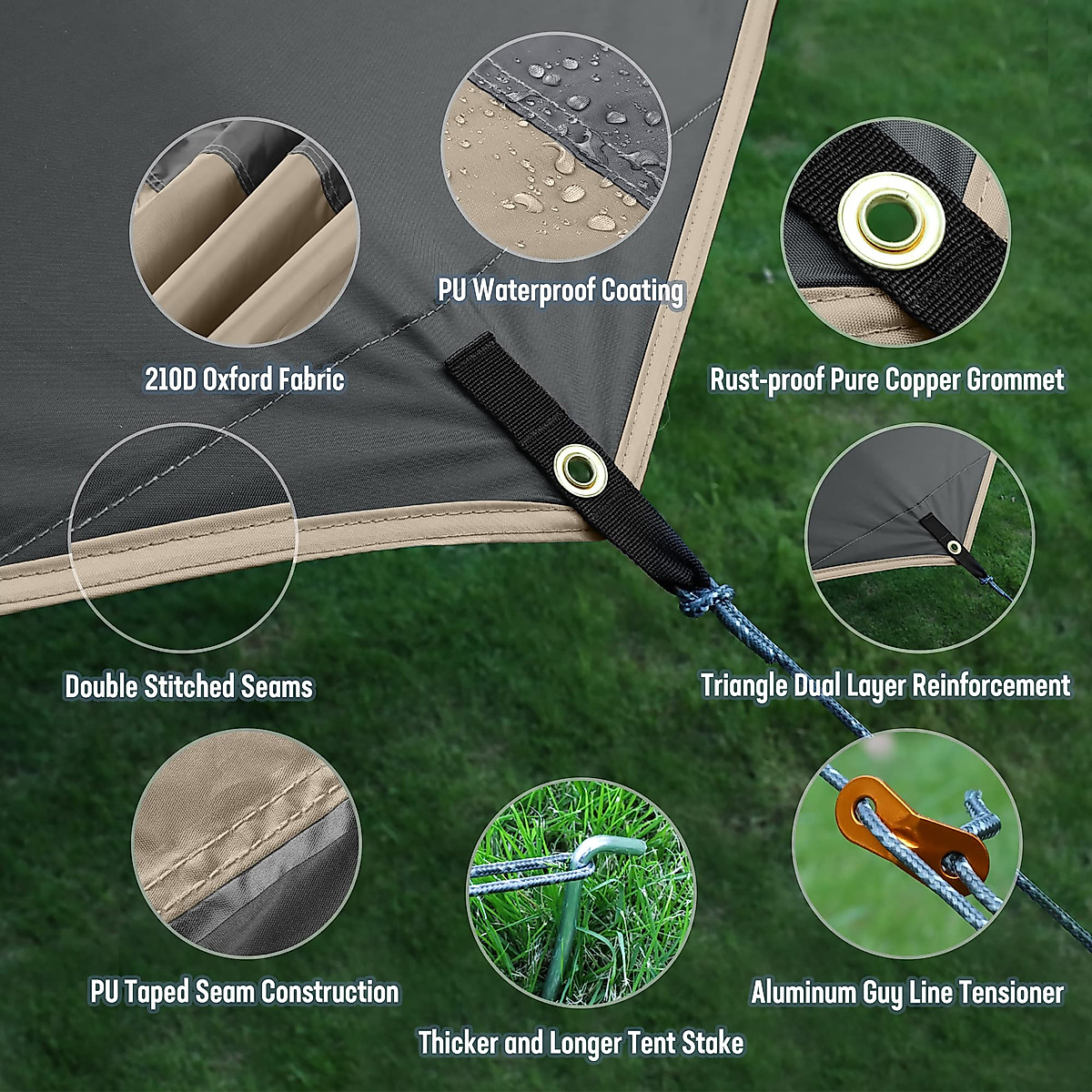 VILLEY Waterproof Camping Tarp - Easy Setup, Durable Canopy