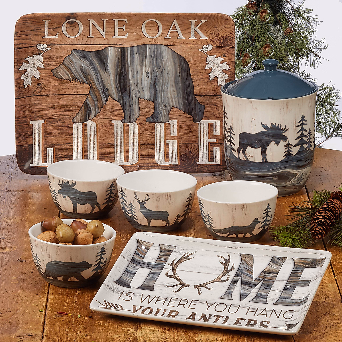 Certified International Fluidity Lodge 5.25" Ice Cream/Dessert Bowls, Set of 4 Assorted Designs