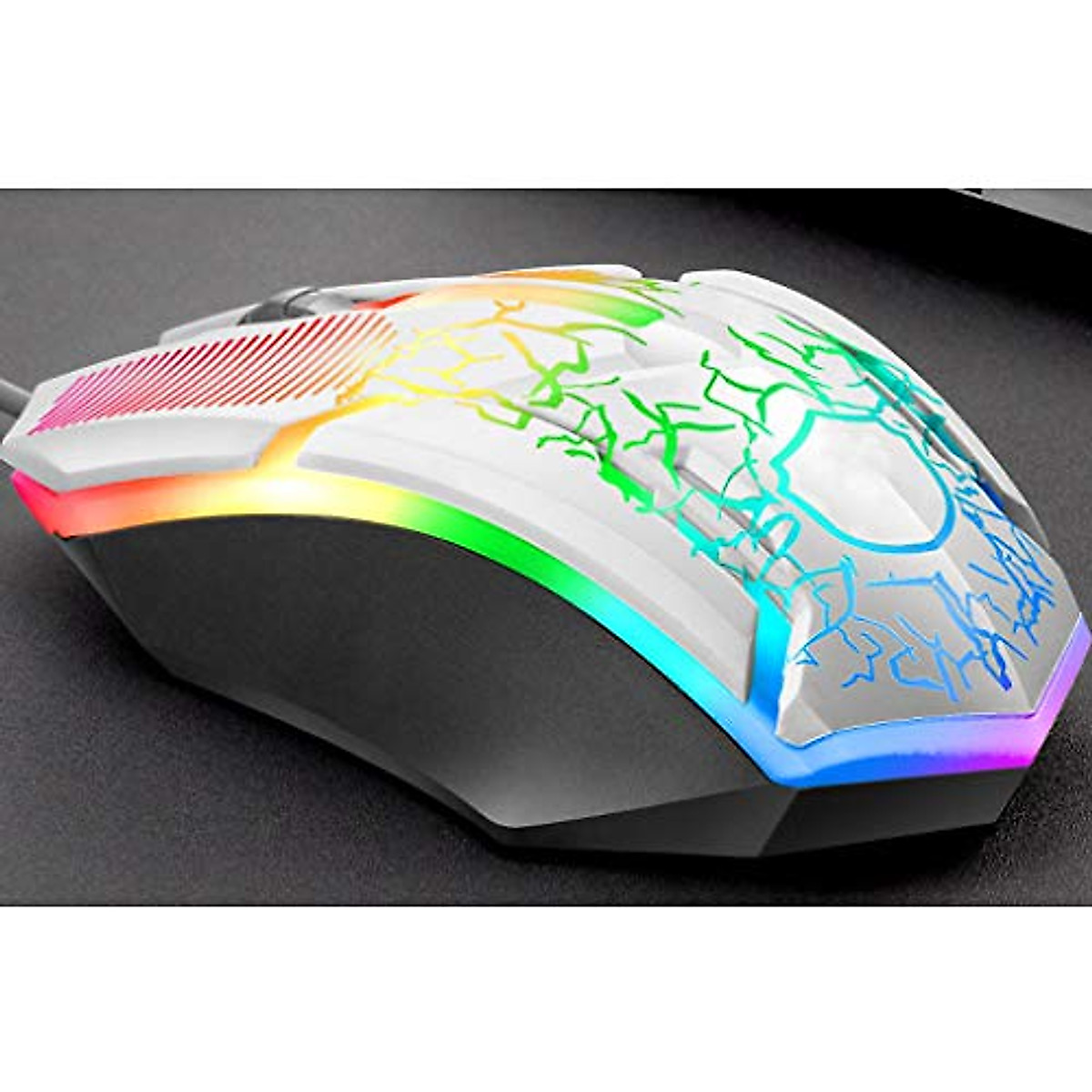 Wired Gaming Keyboard Mouse Combo Set,Colorful LED Backlit Desktop Computer Gaming Keyboad,Lighted Laptop Gaming Mouse Keyboard kit