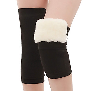 JUMISEE Men Women Warm Fleece Lined Knee Brace Leg Warmer Thermal Leg Sleeve Knee Support for Arthritis Pain Relief Yoga