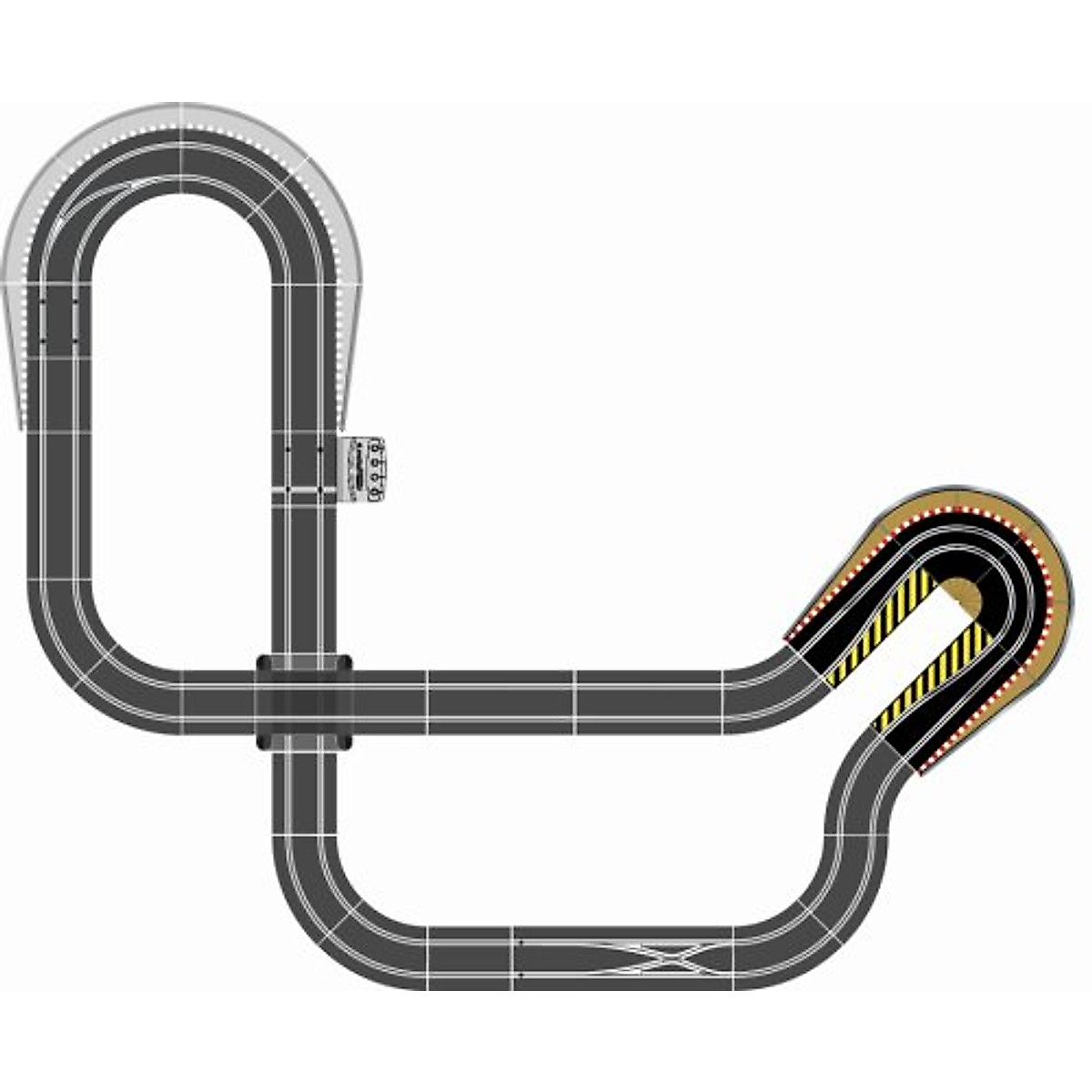 Scalextric C8512 Track Extension Pack - 2x Hairpin Curves 2 Side Swipes Borders Barriers, Large