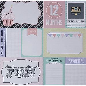 Scrapbook Customs 36984 Baby Girl First Months Scrapbooking Kit, Green,Pink,Yellow