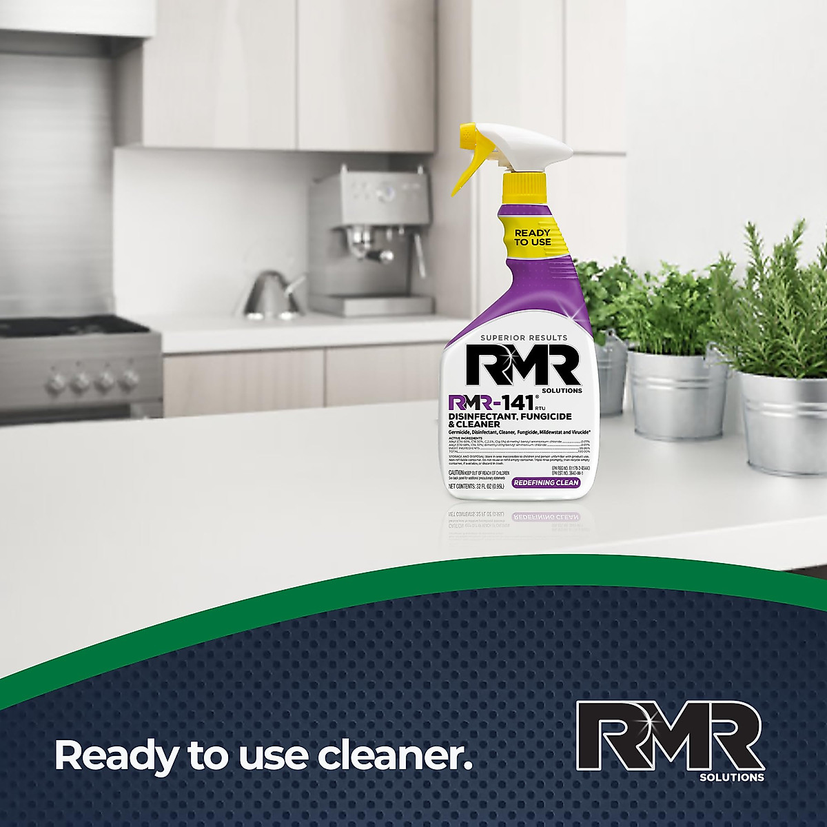 RMR-141 EPA Registered Mold and Mildew Killer, Eliminates Odors, Removes Mold, Mildew, Bacteria, and Viruses, 32-Ounce Bottle