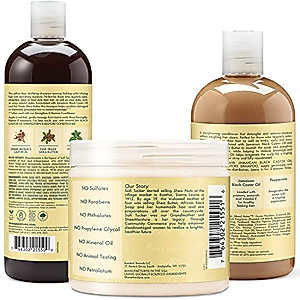 Shea Moisture Curly Hair Product Bundle Shampoo 16 Fl Oz, Conditioner 13 Fl Oz, Leave in Conditioner 15 Oz, Jamaican Black Castor Oil for Healthy Hair Growth, Strengthen & Restore, Sulfate Free