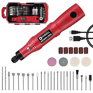HARDELL Mini Cordless Rotary Tool,3-Speed Power Rotary Tool Equipped with USB Charging and Accessories, Multi-Function 3.7VRotary Tool Kit for Sanding, Polishing, Drilling, Etching, DIY Crafts