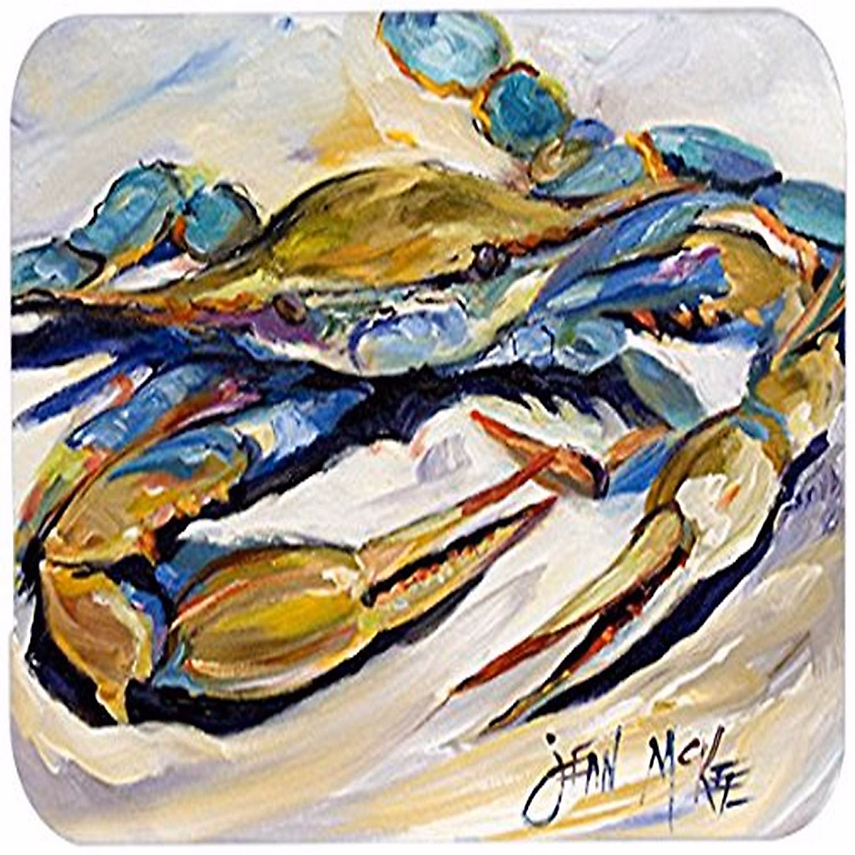 Caroline's Treasures JMK1092LCB Blue Crab Glass Cutting Board Large Decorative Tempered Glass Kitchen Cutting and Serving Board Large Size Chopping Board