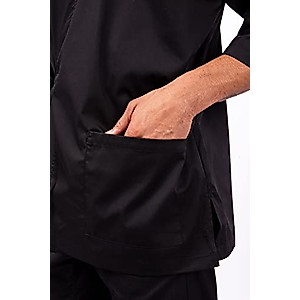 Chef Works Men's Sushi Chef Coat, Black, Small/Medium