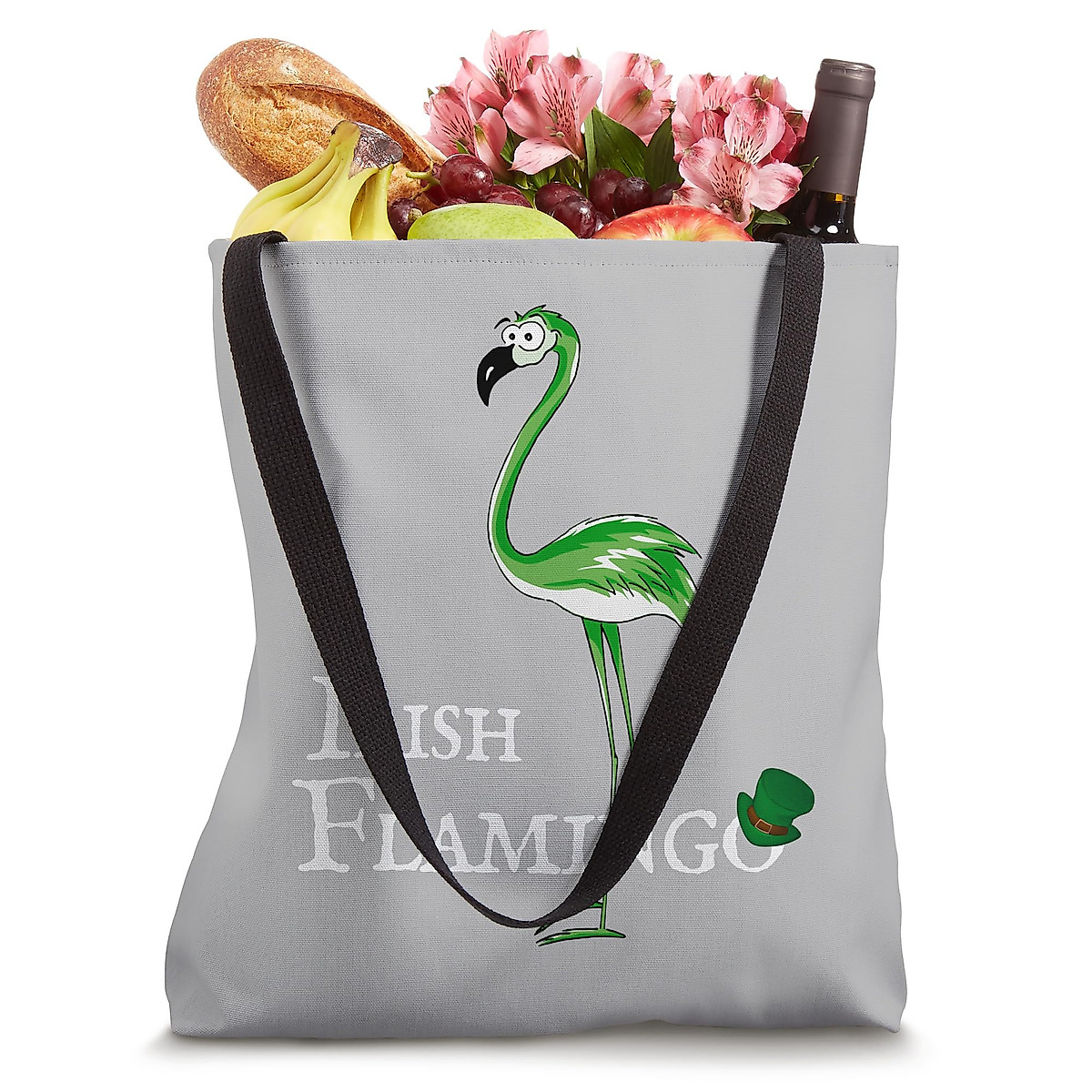 Funky Irish Flamingo Green Bird St Patricks Day Tote Bag