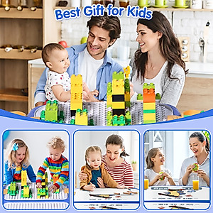 fygurso Toddler Table and Chair Set, Water/Sand Sensory Rideable Building Block Kids Table and Chairs with 90 Pcs Compatible Large Bricks, Kids Activity Table with Storage, STEM Toys for Kids Ages 3+
