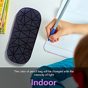 Qbily Large Capacity Pencil Case,Light Pencil Case Pouch Office School College Organizer Storage, High-Capacity Gel Pen Marker Pencil Pen Stationery Case,Purple,Small