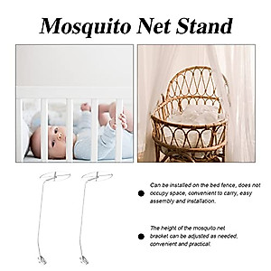 NUOBESTY Mosquito Net Stand, Mosquito Net Holder Clip- On Crib Canopy Holder Rack Mosquito Net Accessories for Baby Crib Bed