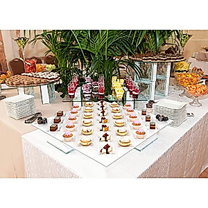 Mini Disposable Appetizer Plates - 100 Pack 2.95 In. x 2.95 in. Crystal Clear Plastic Dessert Plates - Elegant Design for Weddings, Birthdays, and Formal Parties - Stackable and Convenient - BPA Free