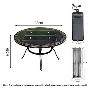 SUNESA Outdoor Cast Aluminum Tables Domestic Charcoal Barbecue Table Electric Oven Courtyard Terrace Garden Leisure European Table (Without Chair)