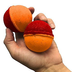 I Pooped Today Bath Bombs - Funny Happy Pooper Bath Balls for Adults - XL Black and Red Fizzers, Handcrafted, Made in America, 2 Count