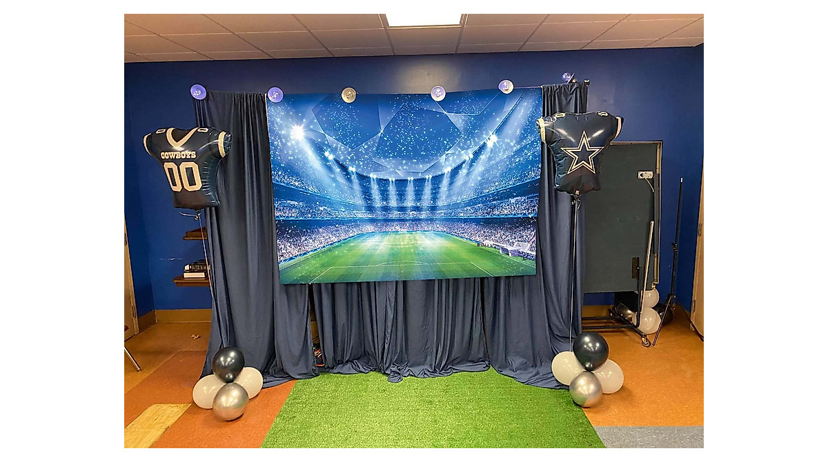 Soccer Field Backdrop for Parties and Photos 8x6FT