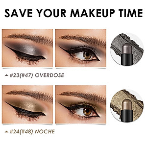 FOCALLURE 2 Pcs Cream Eyeshadow Stick,Brightener Eyeshadow Pencil Crayon,Highlighter Eye Shadow Stick Sets with Crease-proof Formula,Long Lasting Waterproof Eye Shadow Make Up,Polar Dust Storm