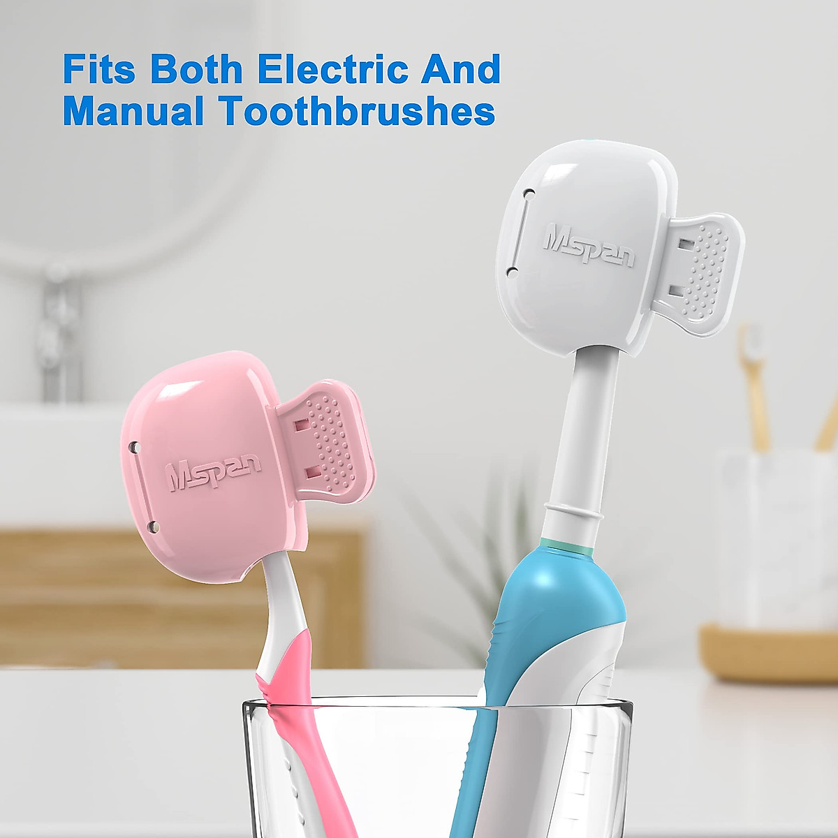 Mspan Electric Toothbrush Head Cover: Toothbrush Cap Travel Protector Plastic Brush Pod - 6 Packs