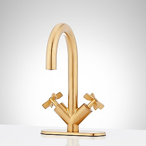 Signature Hardware 953796 Vassor 1.2 GPM Single Hole Bathroom Faucet with Pop-Up Drain Assembly - Matte Black