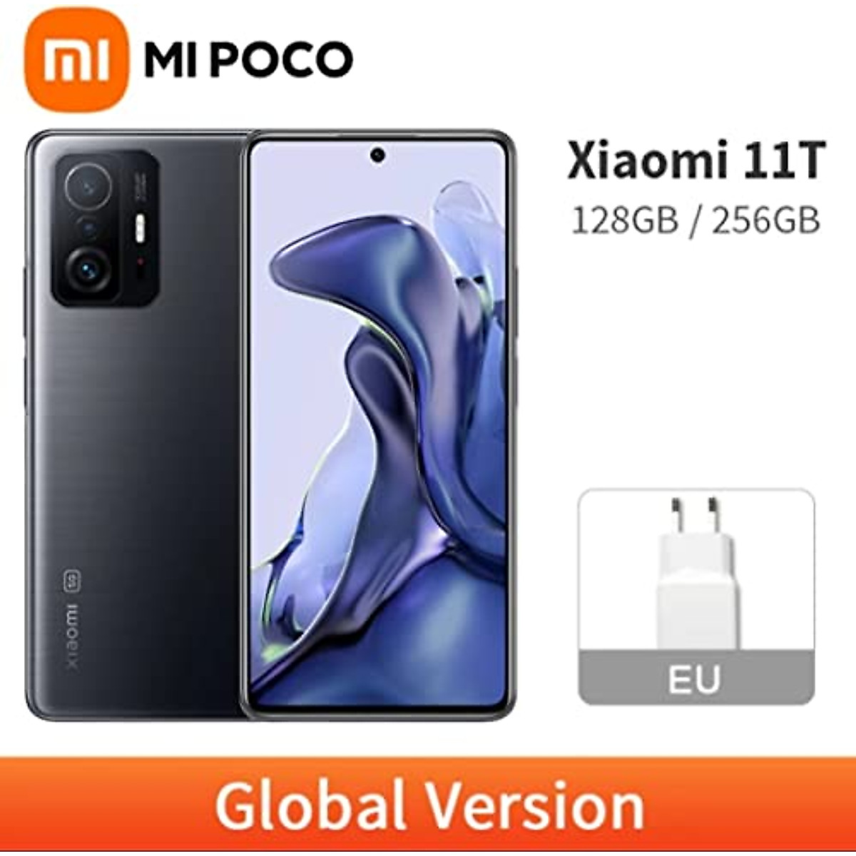 Xiaomi 11T 5G + 4G Volte (128GB, 8GB) 6.67” 108MP 6GB Triple Camera, NFC Dual SIM (Not Compatible Verizon Sprint Boost Metro Cricket) GSM Unlocked Global (w/Fast Car Charger Bundle) (Meteorite Gray)