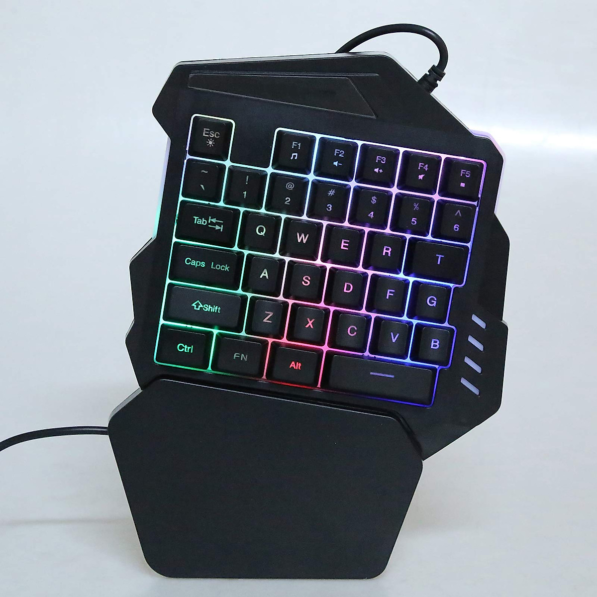 214 Gaming Keyboard,35 Keys Wired Ergonomic One?Handed Mechanical Keyboard,Plug and Play USB PC Game Keyboard with RGB Backlit,for Win2000/Win8/Win XP/Vista/for Android