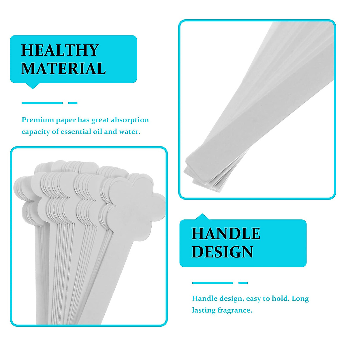 Healifty Aromatherapy Essential Oils 50pcs White Perfume Test Strips Fragrance Test Paper for Essential Oils Aromatherapy Scents Testing Parfum