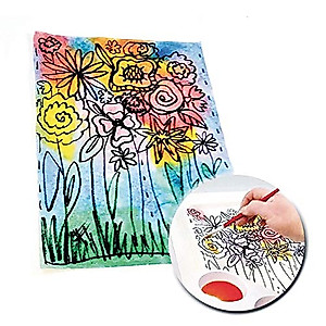 S&S Worldwide Color Splash! Liquid Watercolor Paint, 6 Vivid Colors, 8-oz Flip-Top Bottles, for All Watercolor Painting, Use to Tint Slime, Clay, Glue, Shaving Cream, Non-Toxic. Pack of 6.